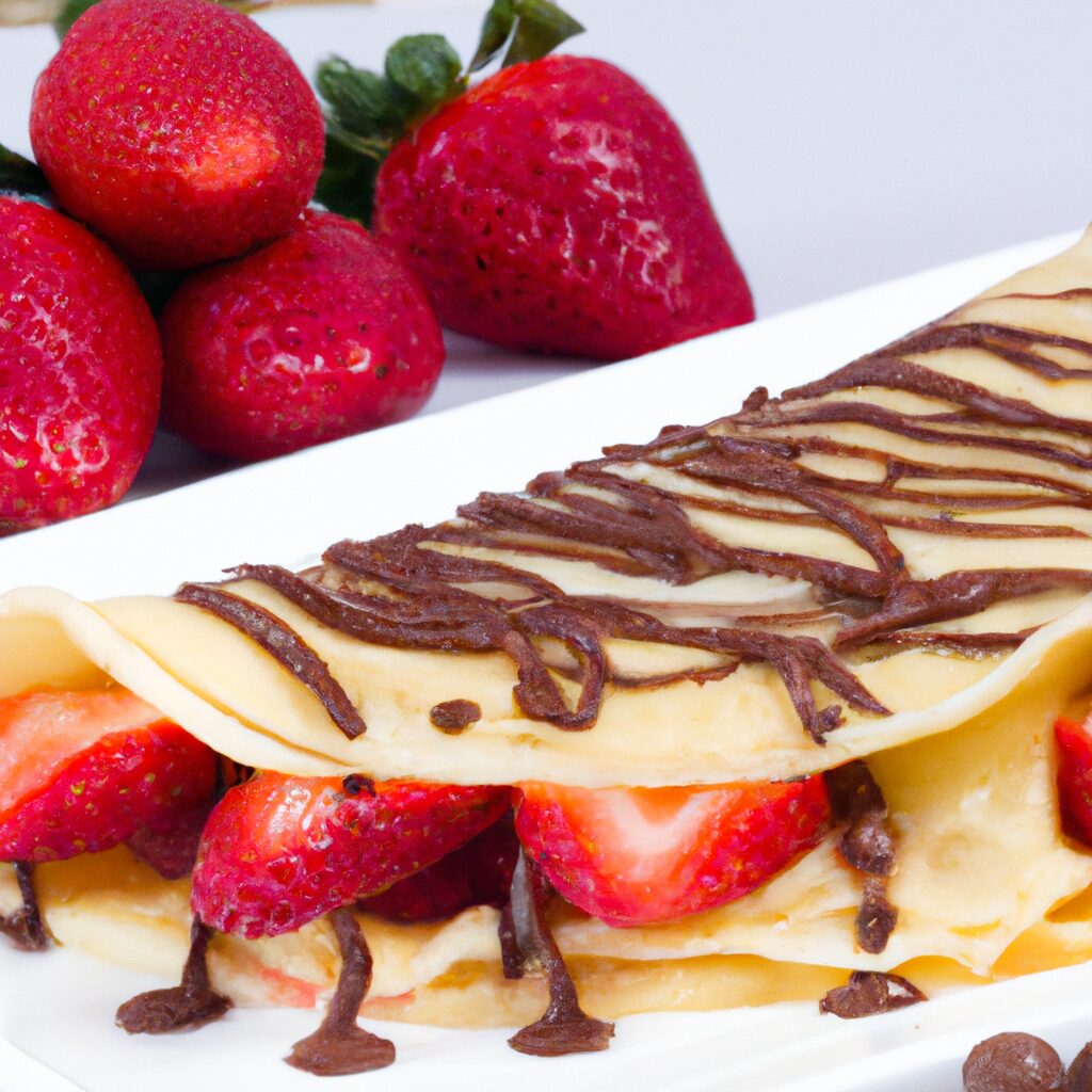 Receita de Panqueca Doce com Chocolate Branco e Morango